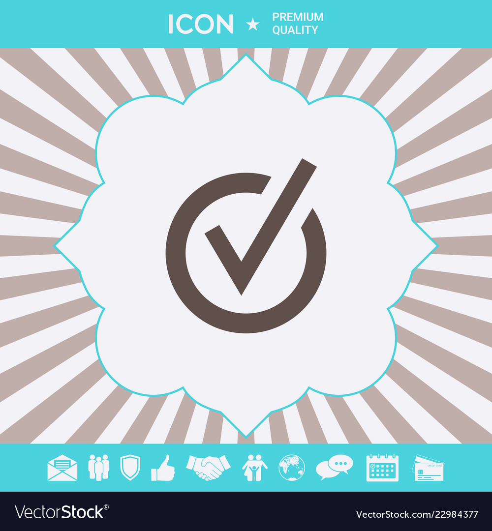 Rounded check mark icon graphic elements Vector Image