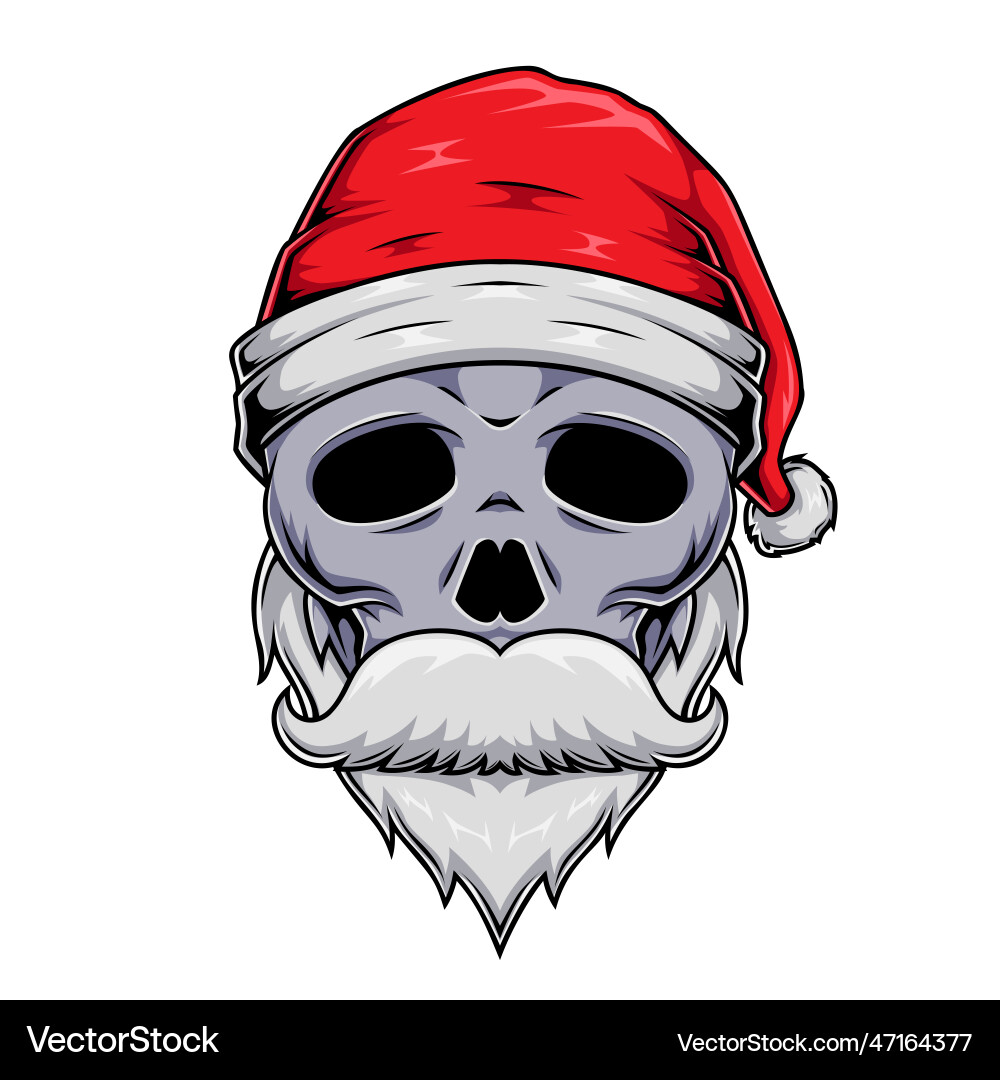 Santa claus skull graphic character Royalty Free Vector