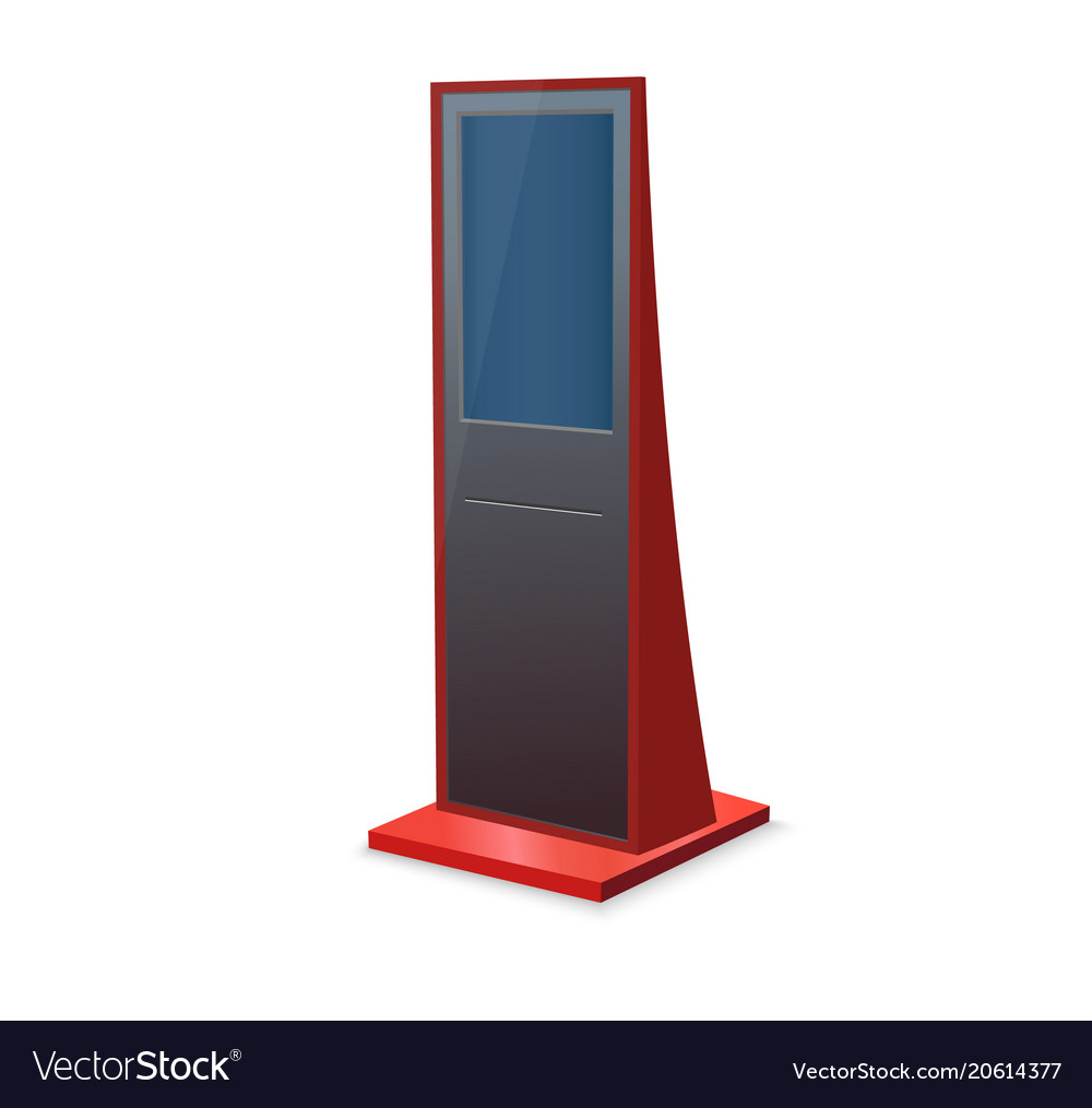 Set of information kiosks with blank screens Vector Image