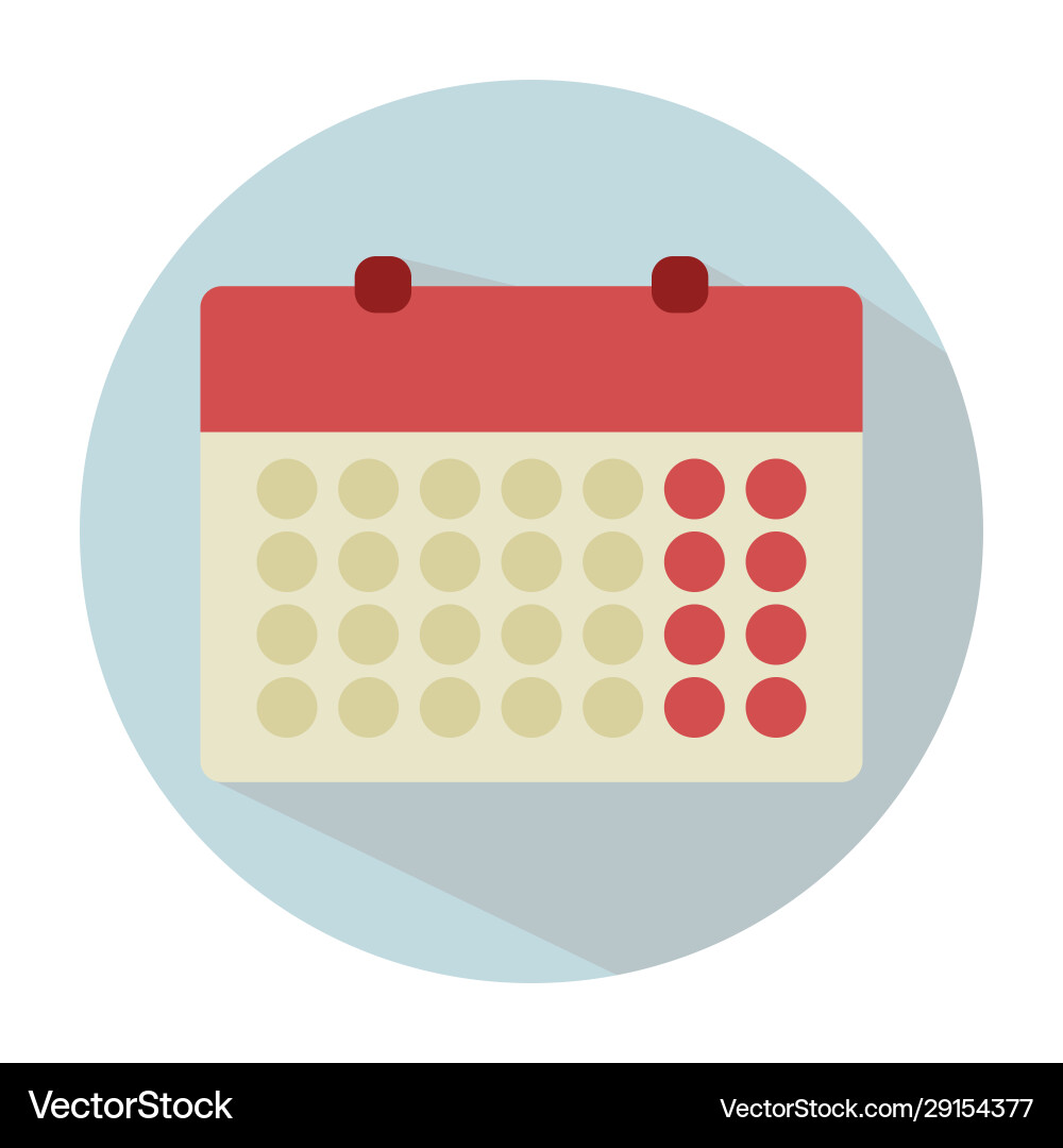Stylized calendar in a flat style month calm Vector Image