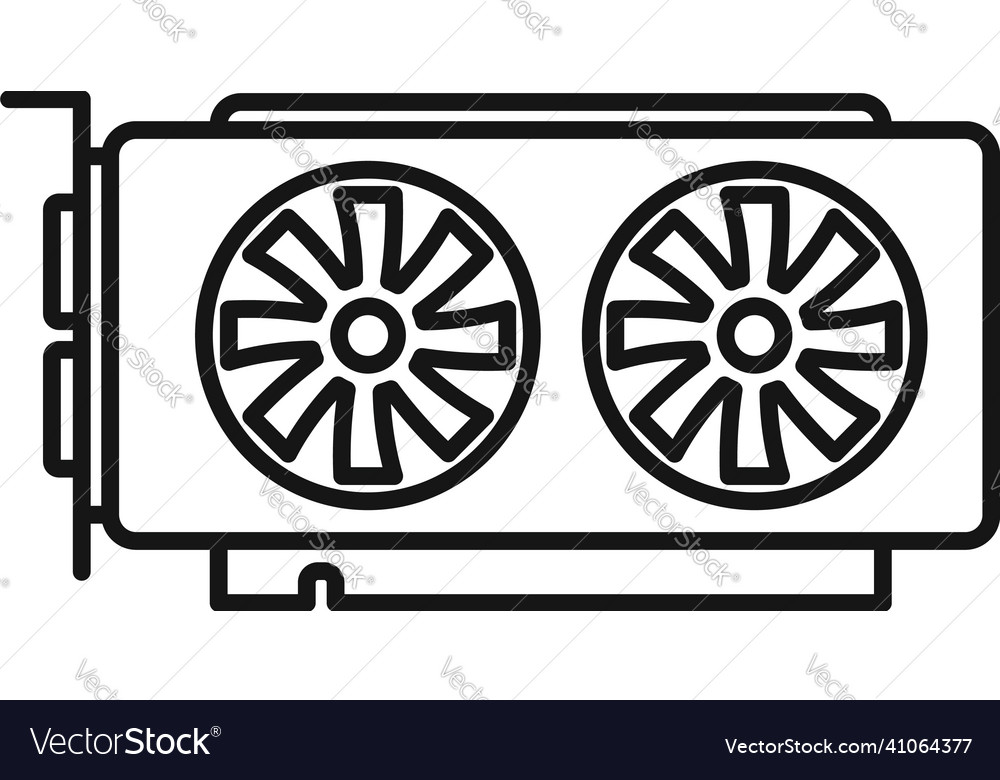 Video card memory icon outline computer Royalty Free Vector Video card memory icon outline computer Royalty Free Vector