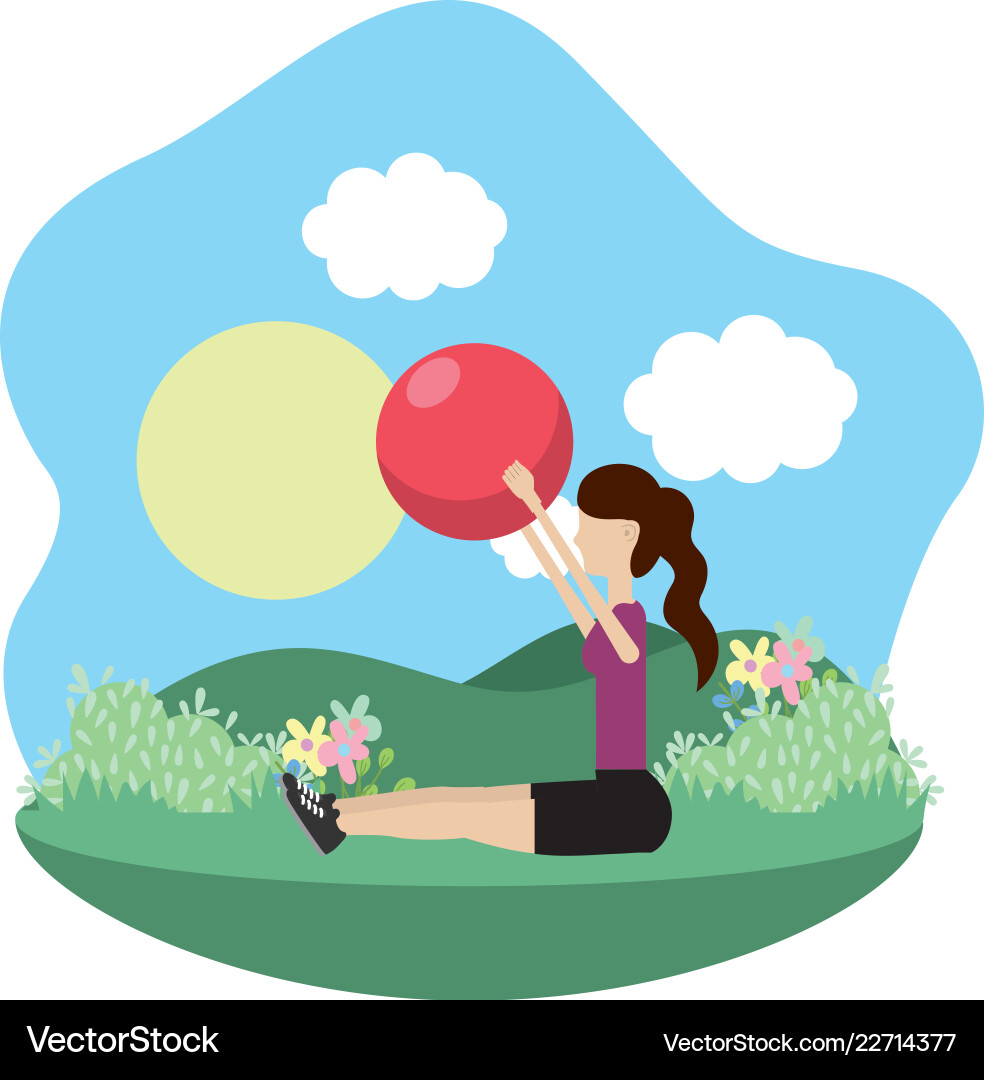 Young woman exercising cartoon Royalty Free Vector Image