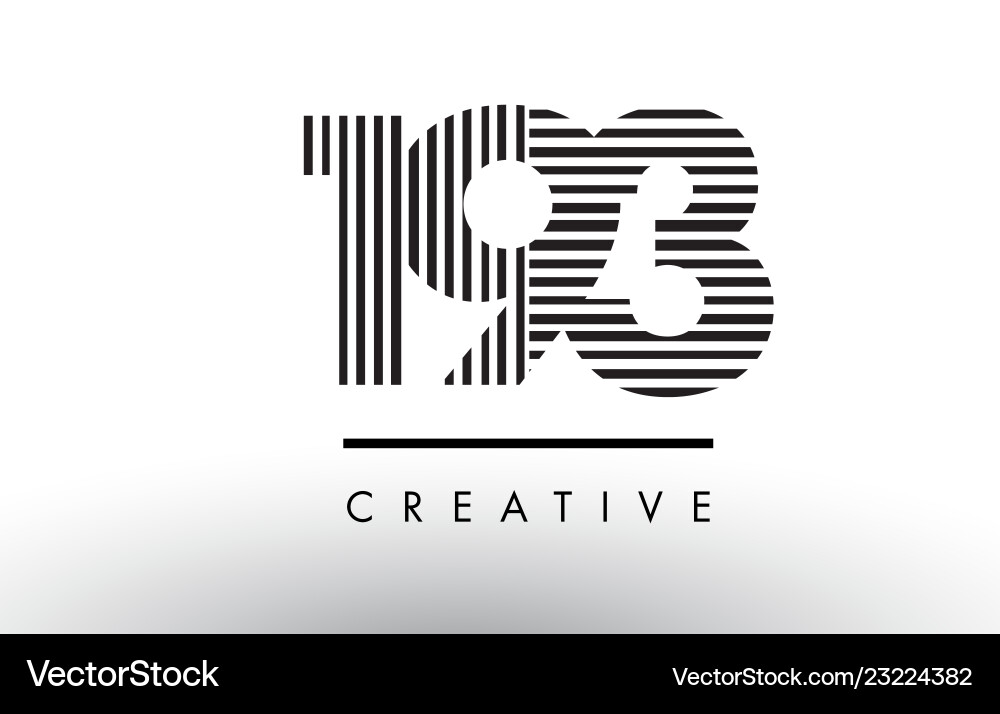 193 black and white lines number logo design Vector Image