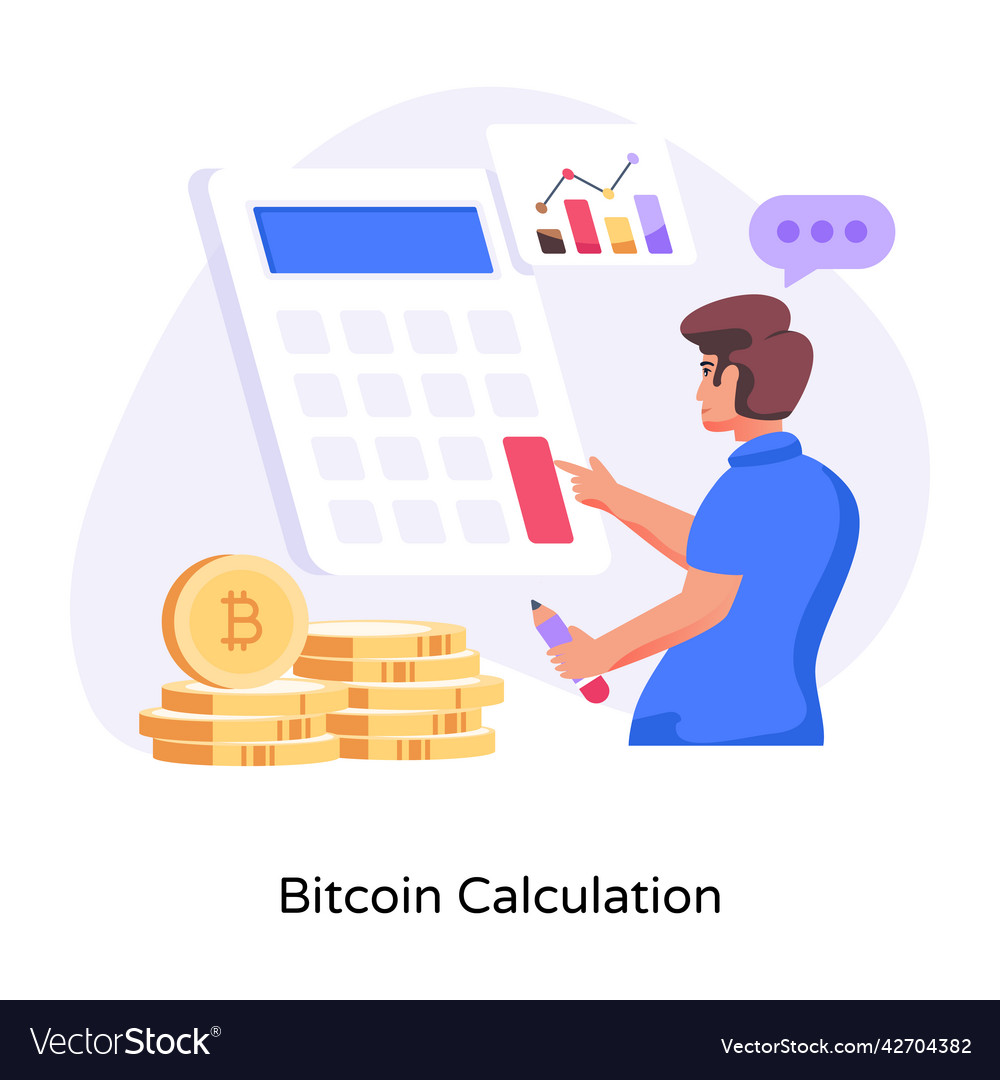 Bitcoin calculation Royalty Free Vector Image - VectorStock
