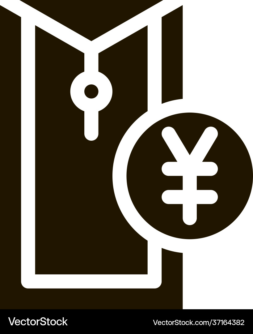 Chinese thing for currency icon glyph Royalty Free Vector