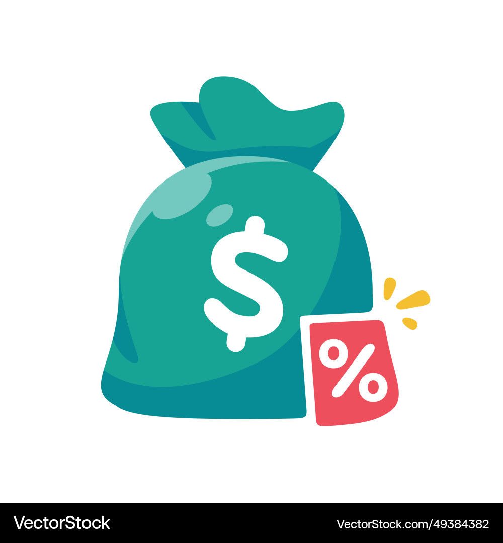 Divided money bags income that is distributed Vector Image
