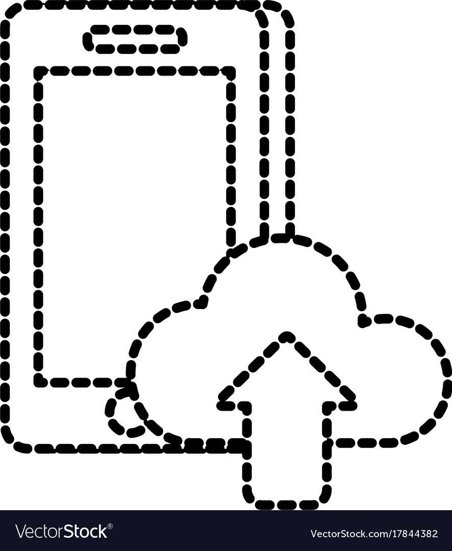 Dotted shape smartphone technology with cloud data