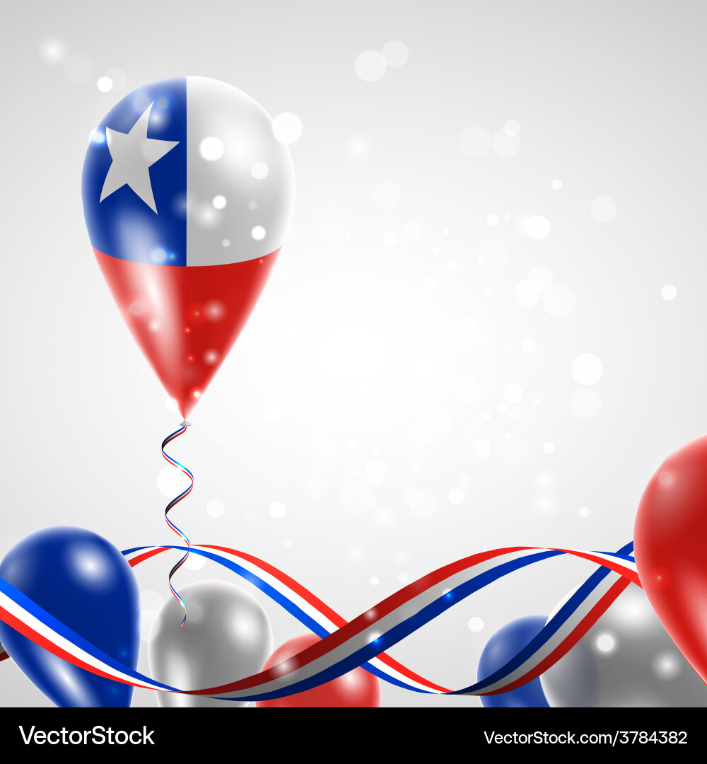Flag of chile on balloon Royalty Free Vector Image