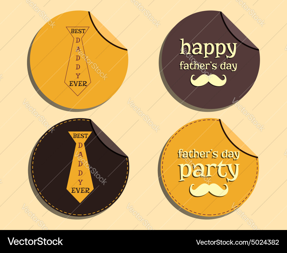 Happy fathers day label and sticker template Vector Image