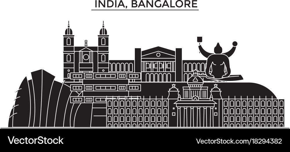 India bangalore architecture urban skyline Vector Image
