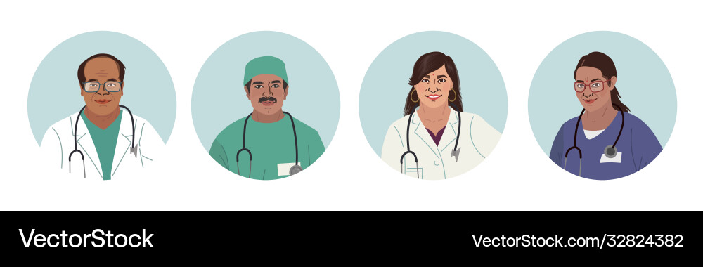 Indian medics medical characters doctors Vector Image