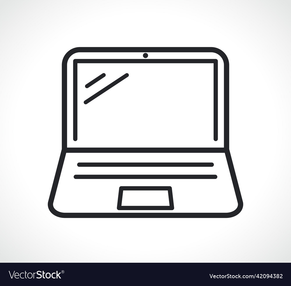 Laptop or computer line icon Royalty Free Vector Image