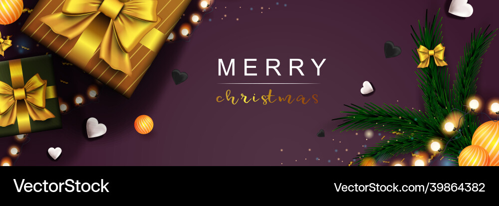 Merry christmas web banner Royalty Free Vector Image