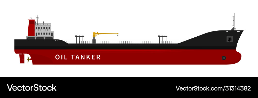 Red oil tanker on white background Royalty Free Vector Image