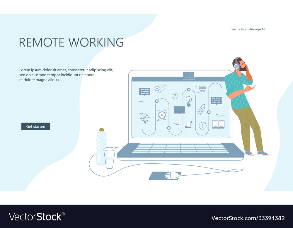 Remote work concept Royalty Free Vector Image - VectorStock