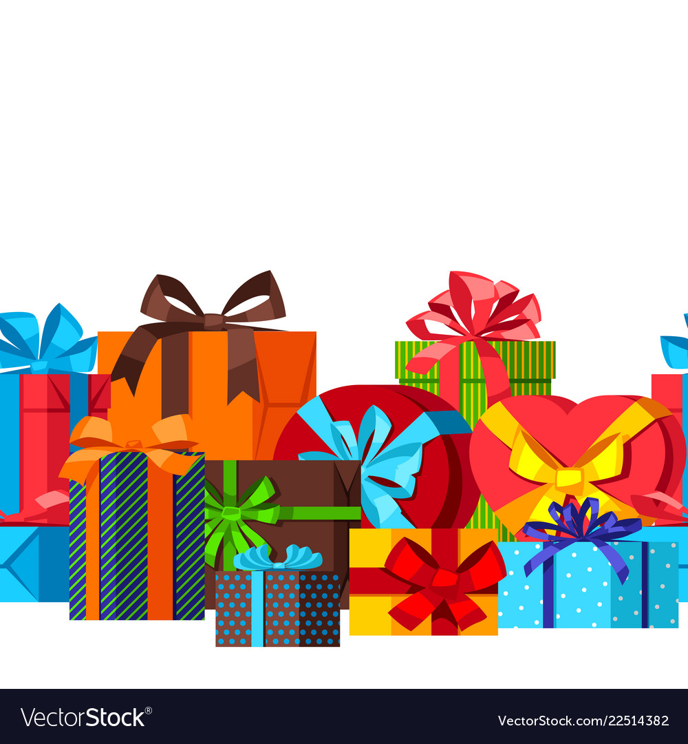 Seamless pattern with gift boxes Royalty Free Vector Image