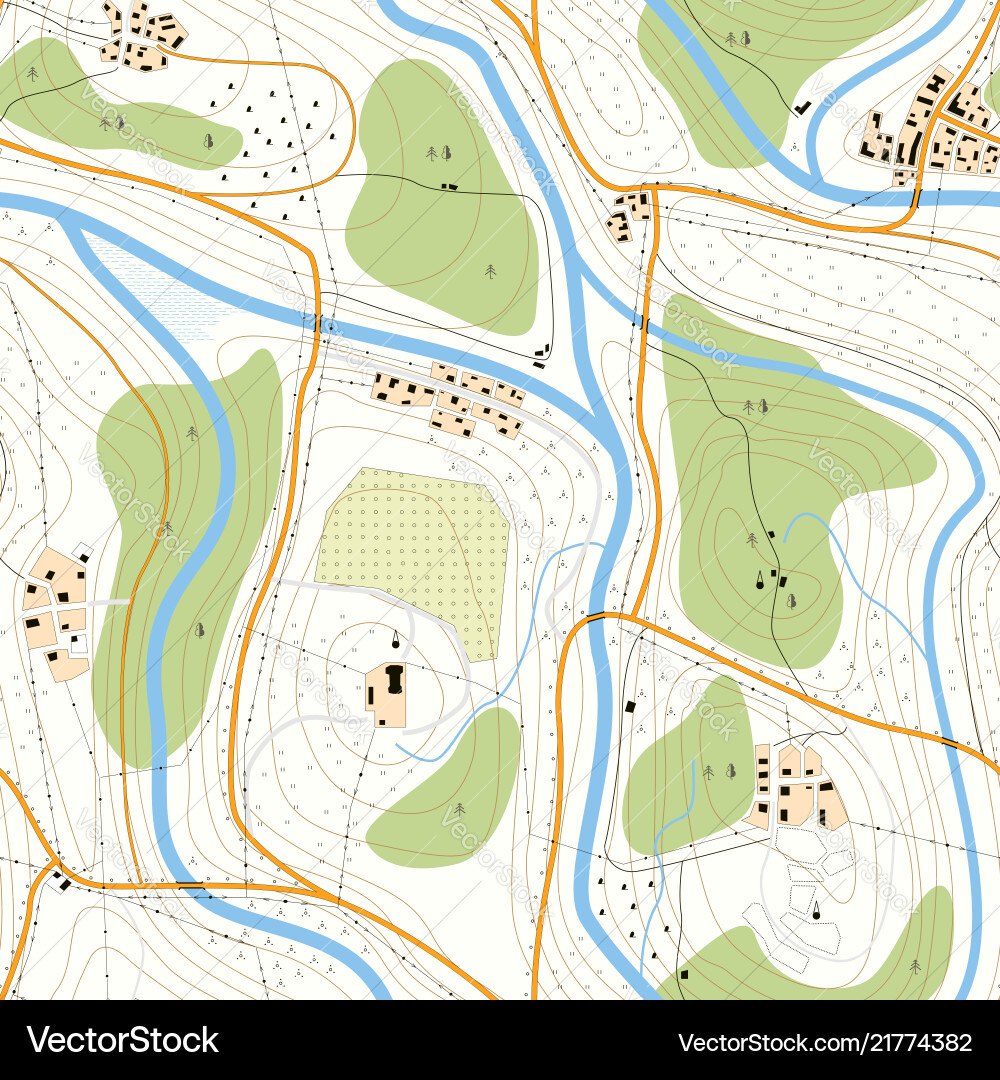 Seamless topographic map unknown territory Vector Image