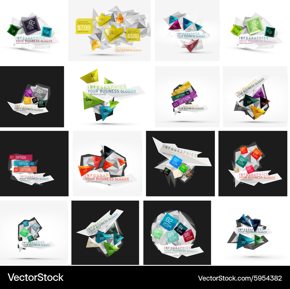 Set of various universal geometric layouts Vector Image
