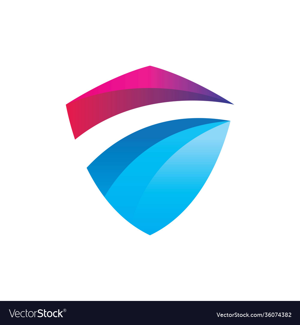 Shield gradient logo design Royalty Free Vector Image
