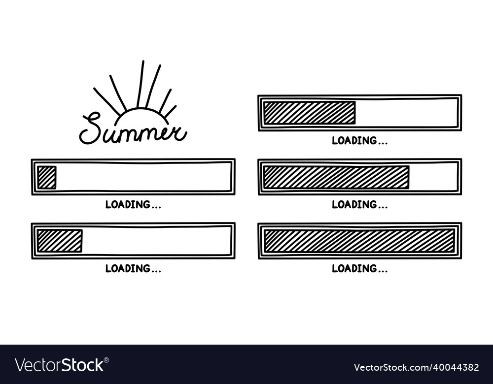 Summer progress loading bar infographics design Vector Image