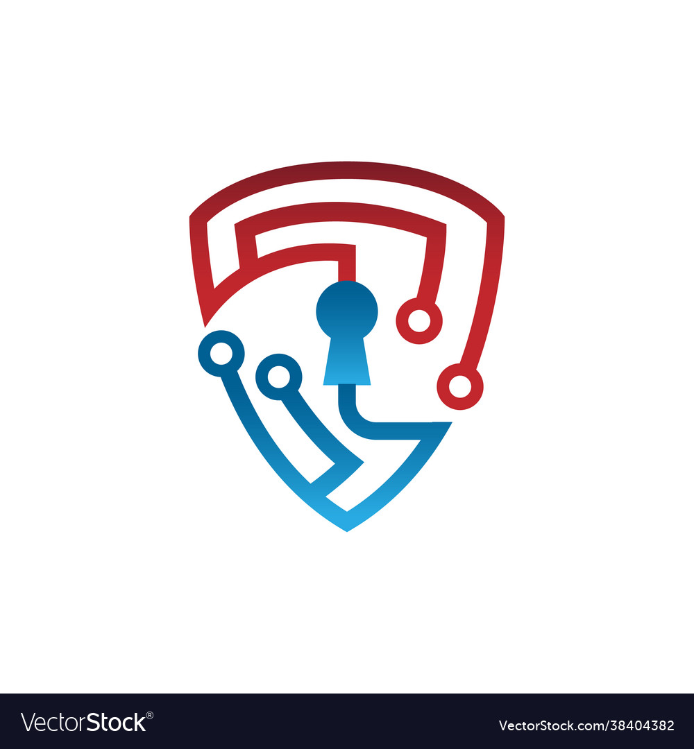 Tech shield security logo design Royalty Free Vector Image Tech shield security logo design Royalty Free Vector Image