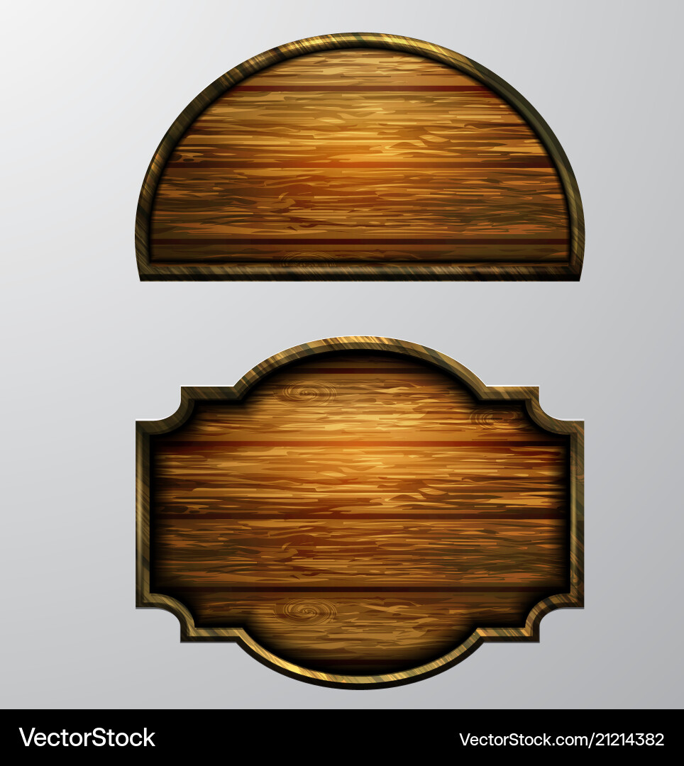 Wooden signs icon set Royalty Free Vector Image