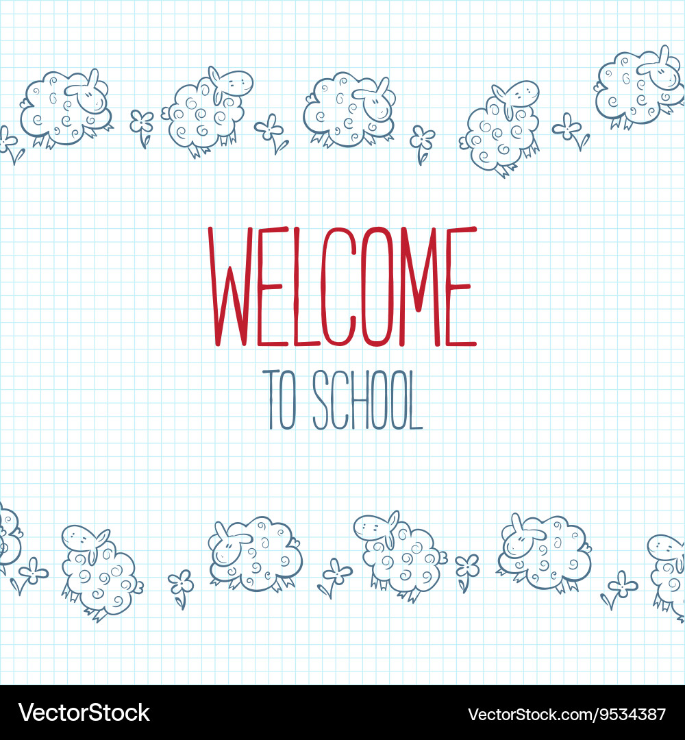 Back to school poster with doodles Royalty Free Vector Image