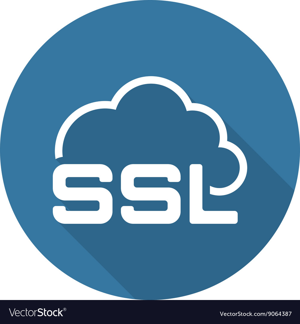 Cloud security icon flat design Royalty Free Vector Image