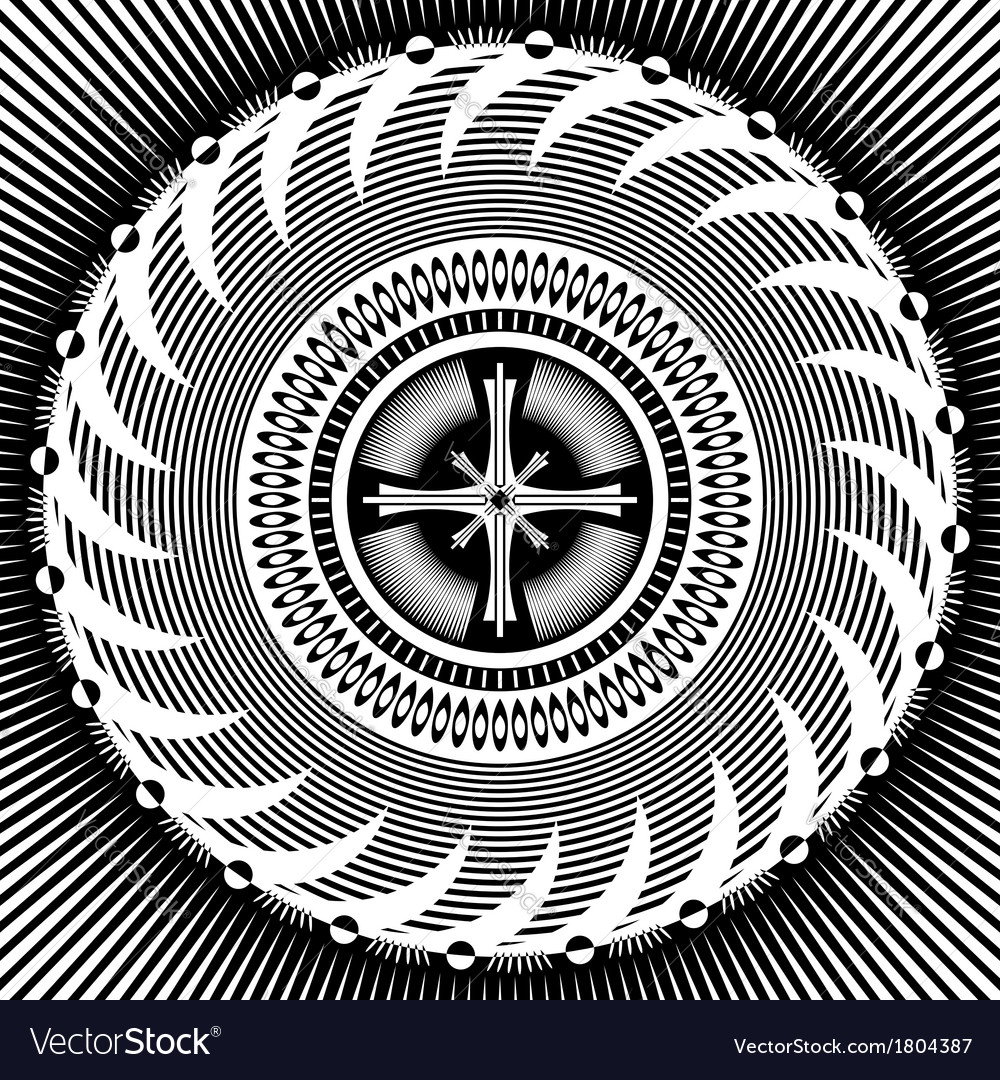 Cross in decorative pattern Royalty Free Vector Image