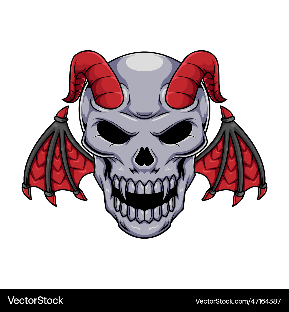 Demon skull graphic mascot character Royalty Free Vector