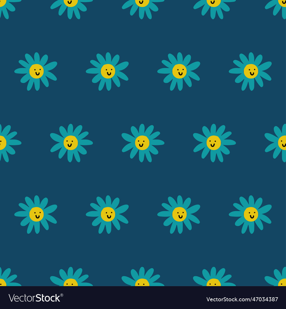 Doodle flower seamless pattern pattern background Vector Image