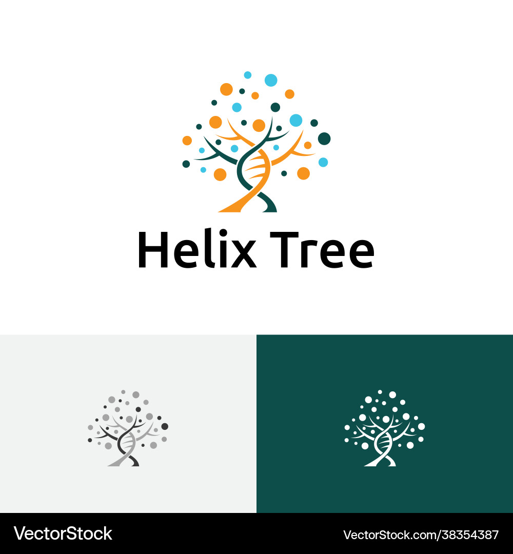Double helix dna tree biology science research Vector Image