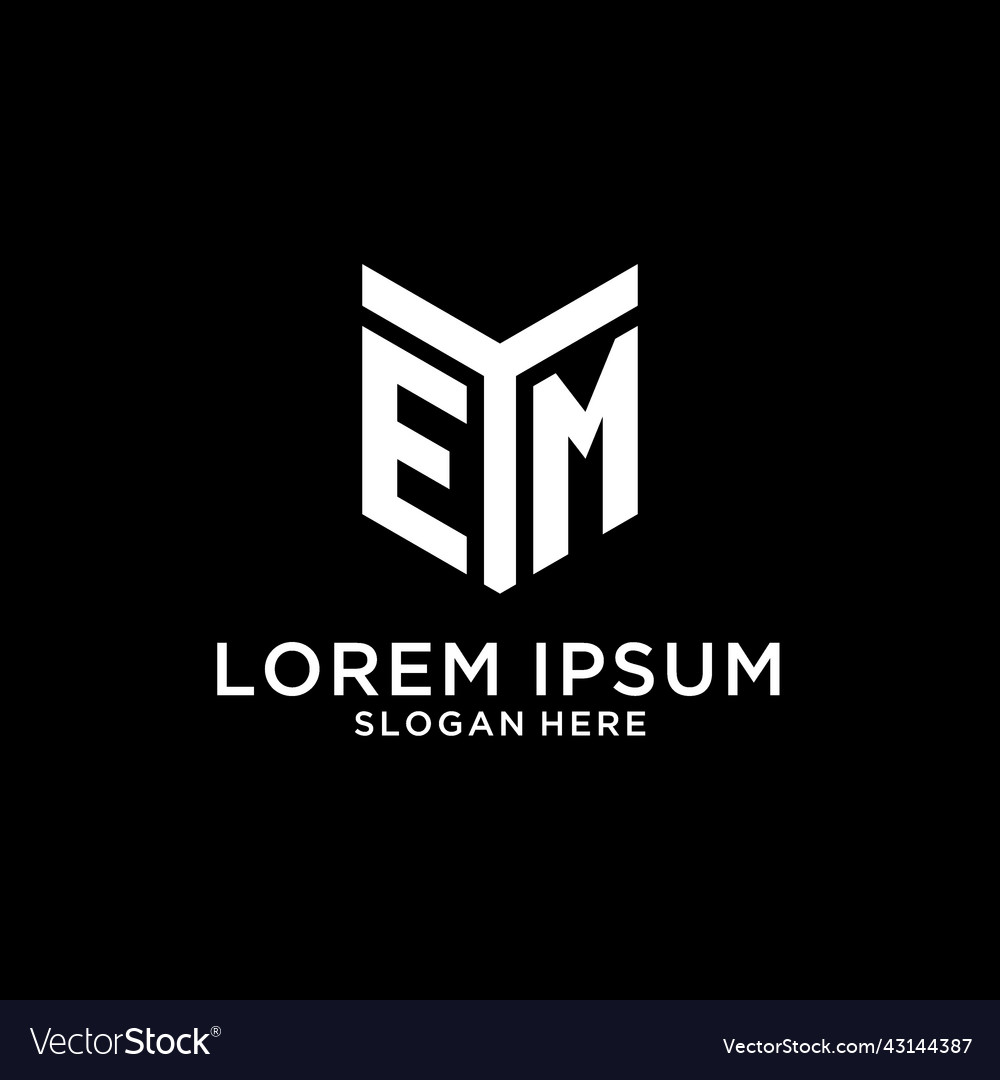 Em mirror initial logo creative bold monogram Vector Image