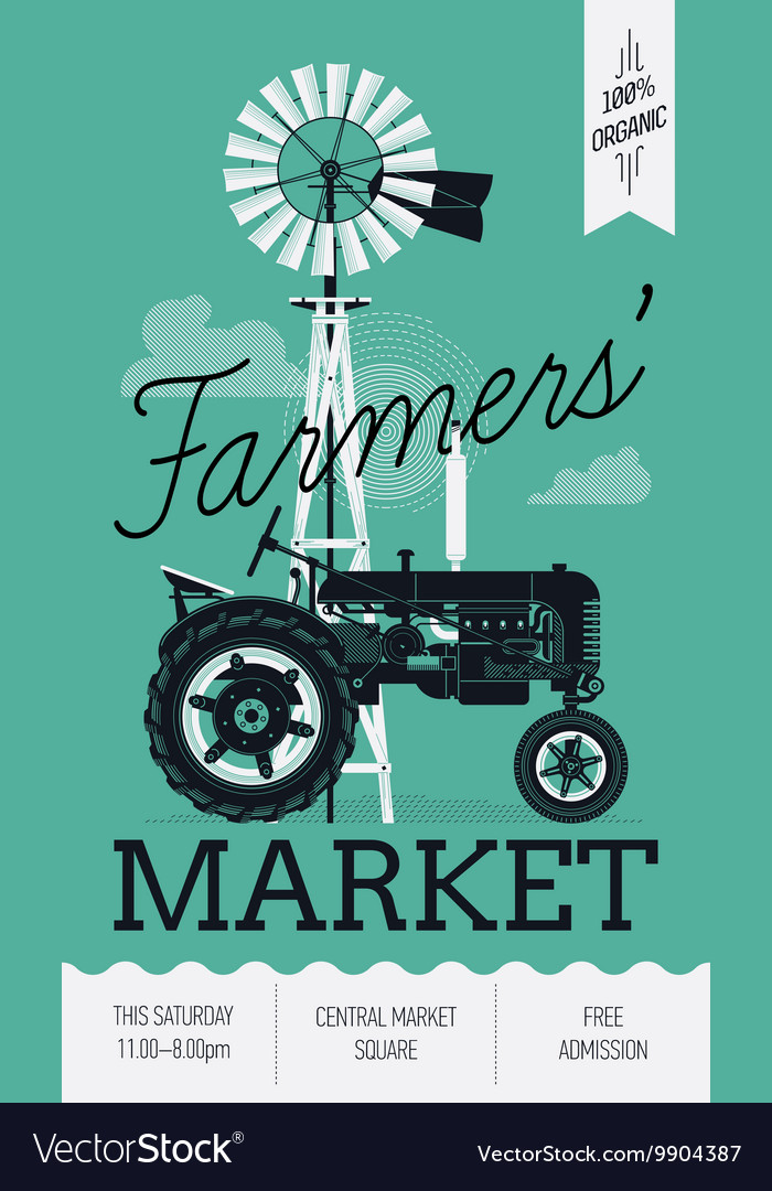 Farming poster Royalty Free Vector Image - VectorStock