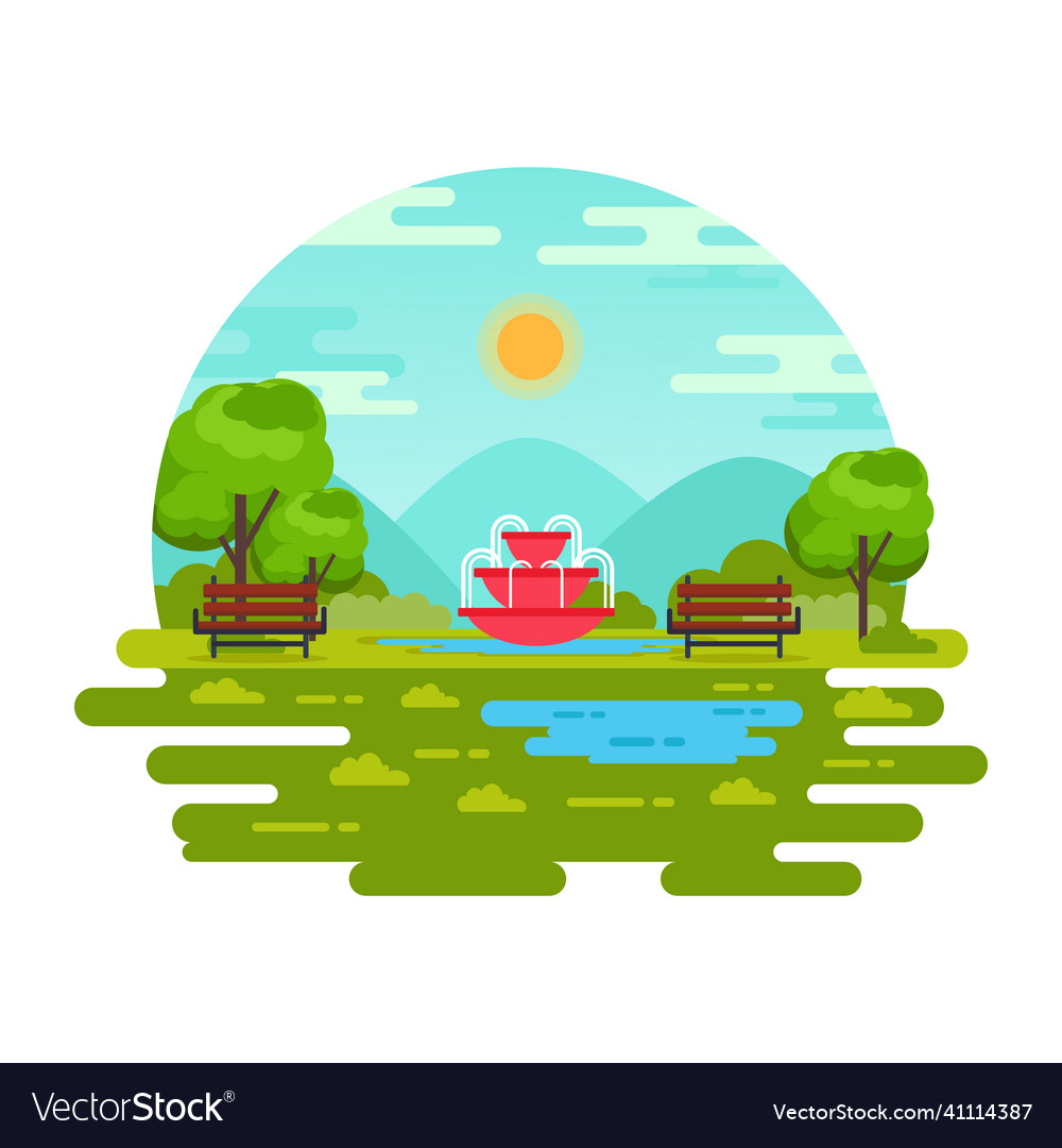 Garden landscape Royalty Free Vector Image - VectorStock