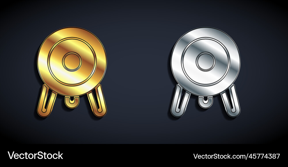 Gold and silver target sport icon isolated Vector Image
