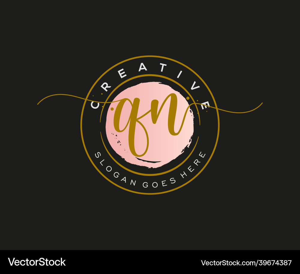 Initial qn feminine logo beauty monogram Vector Image