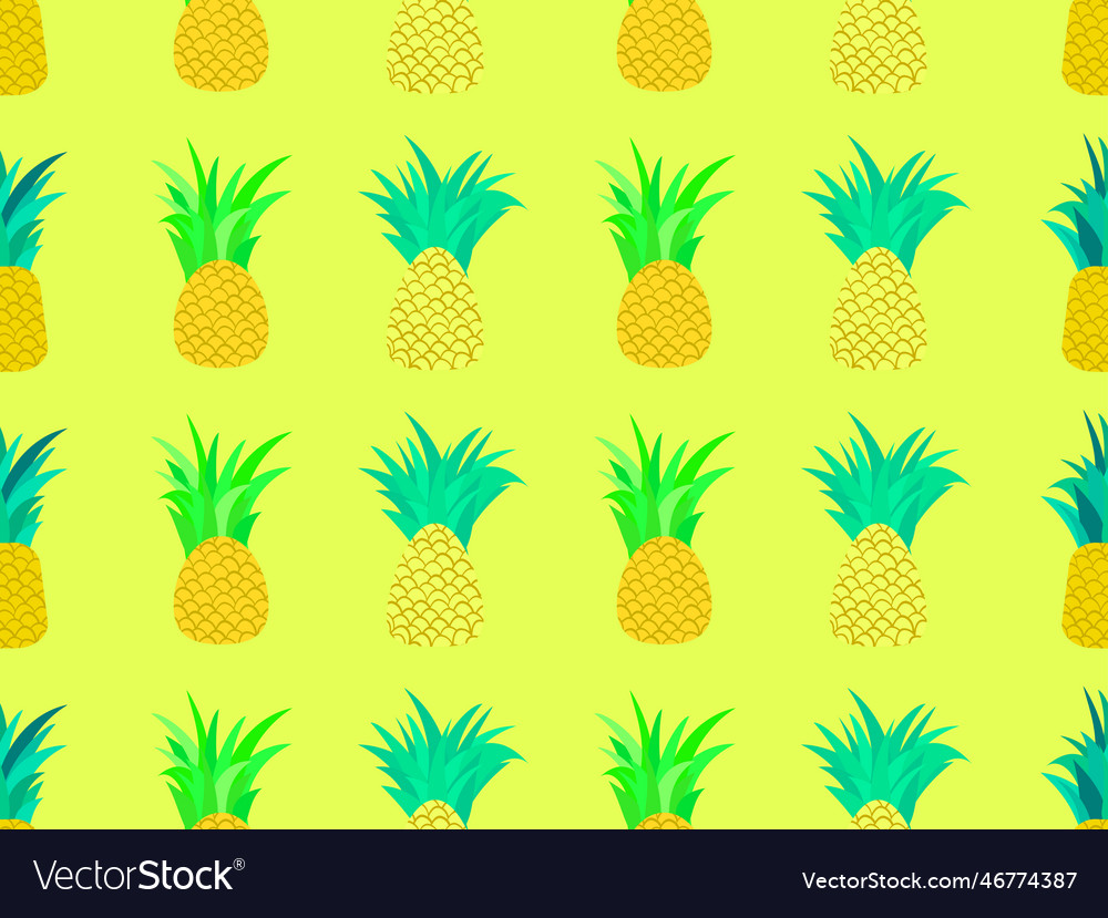 Pineapple seamless pattern summer fruit Royalty Free Vector