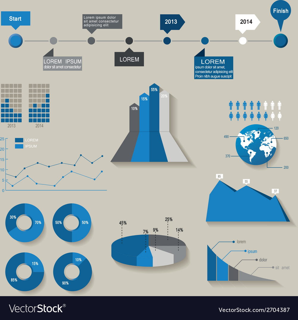 Set of charts Royalty Free Vector Image - VectorStock