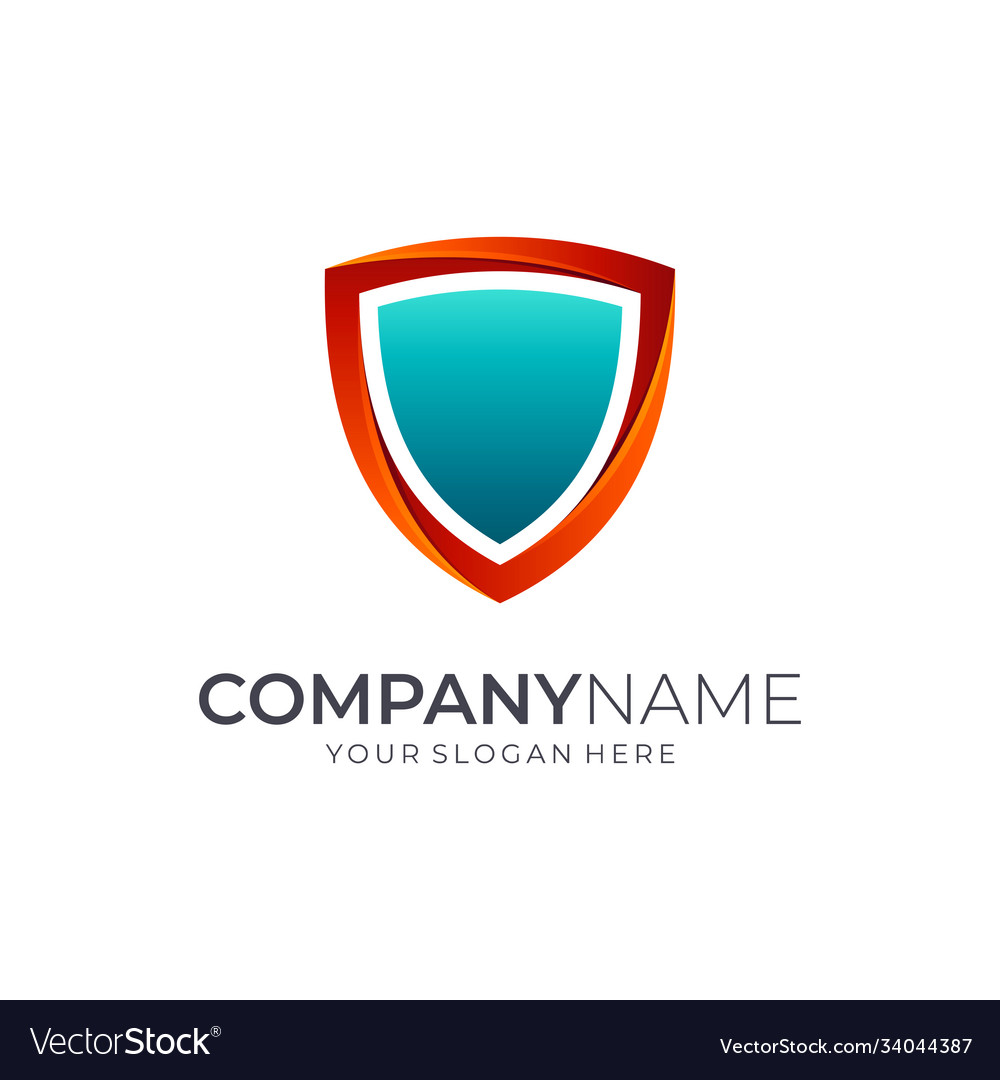 Shield frame logo template Royalty Free Vector Image