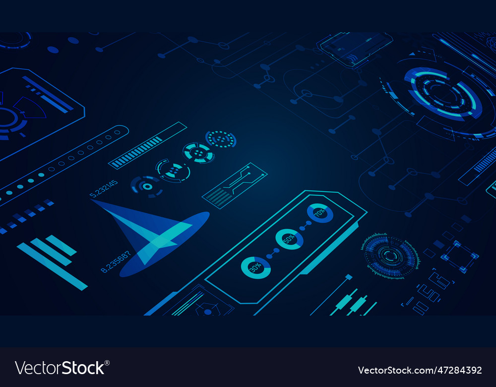 Abstract hud interface circuit computer computing Vector Image