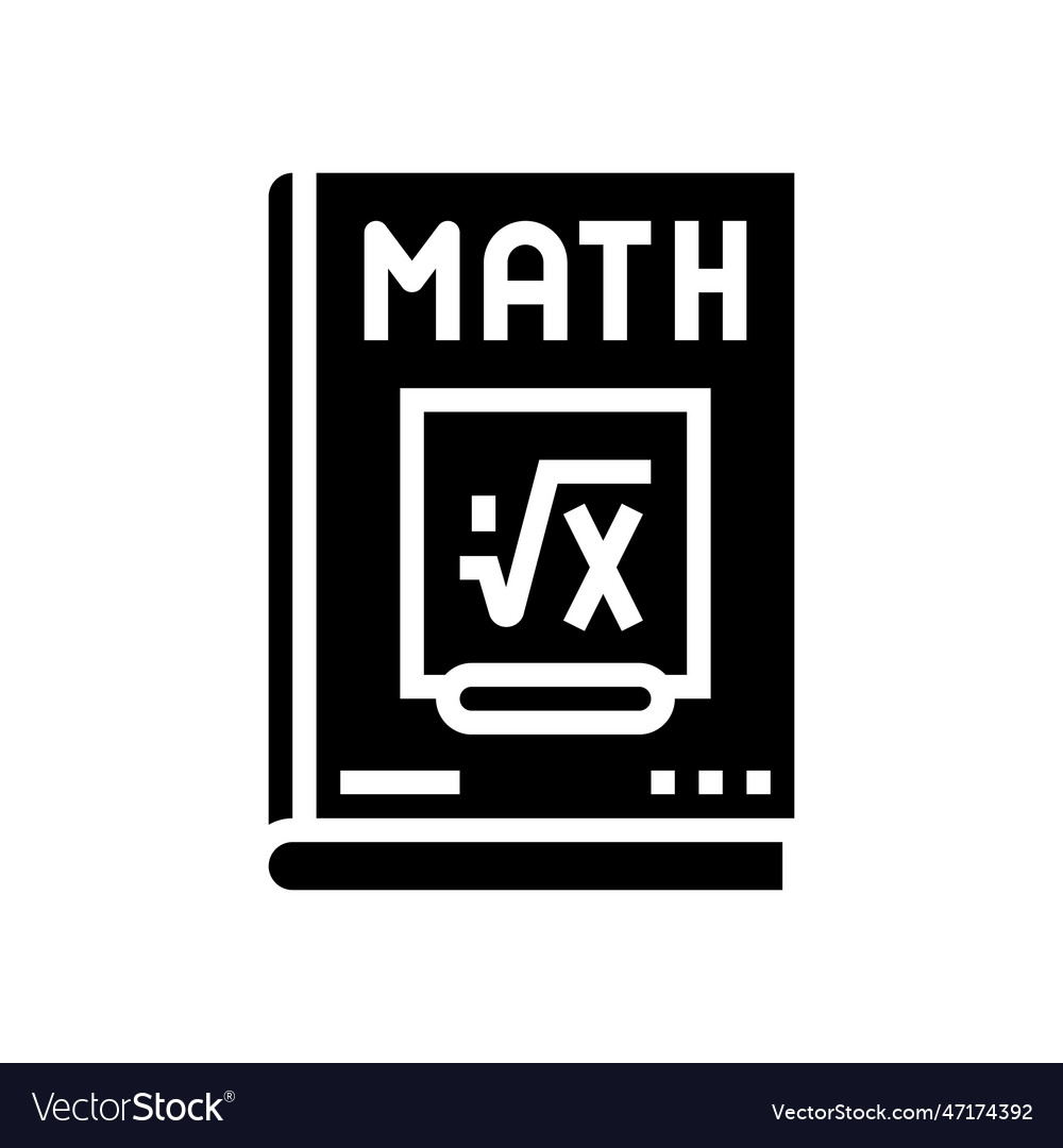 Book math science education glyph icon Royalty Free Vector