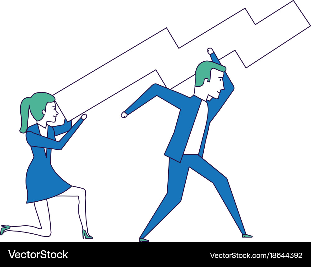 Businesspeople with statistic arrow avatars Vector Image