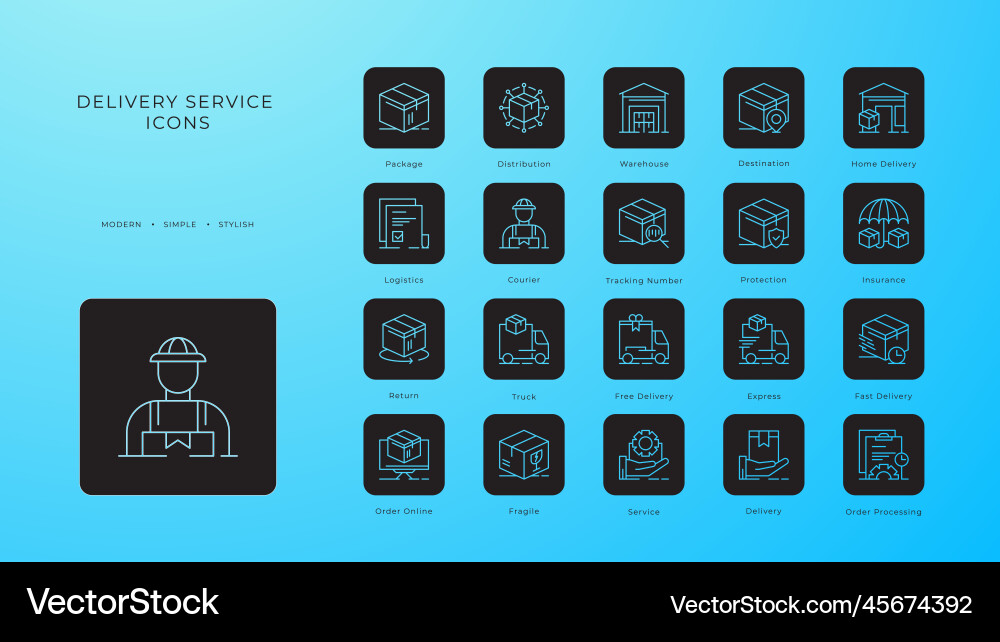 Delivery service icon with black filled line Vector Image