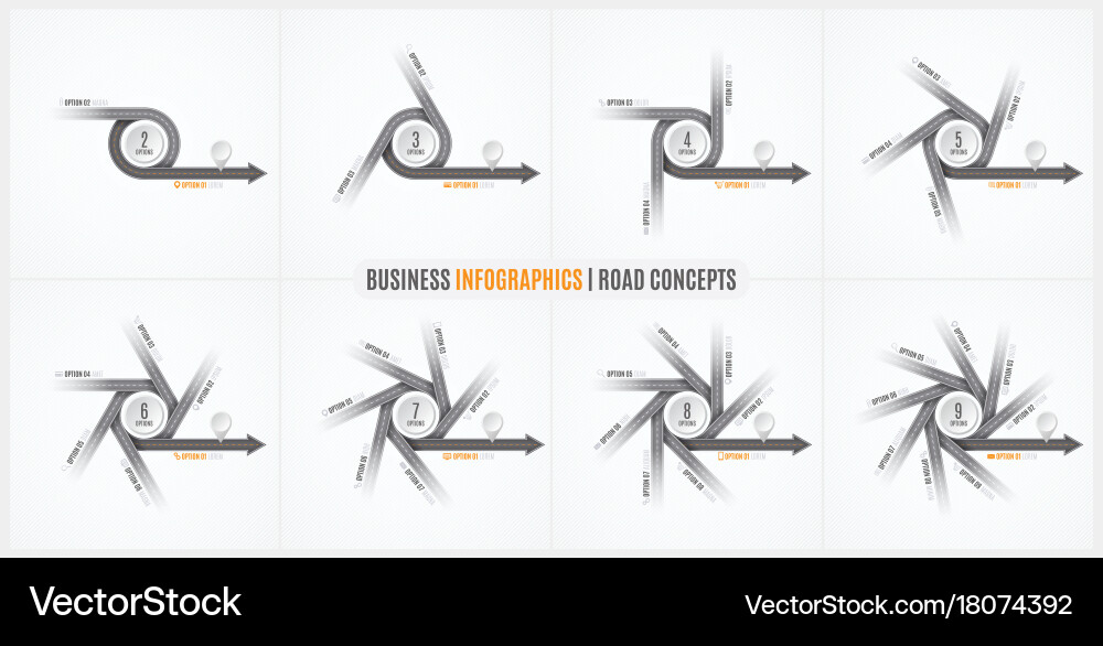 Navigation map infographic concept crossroad Vector Image