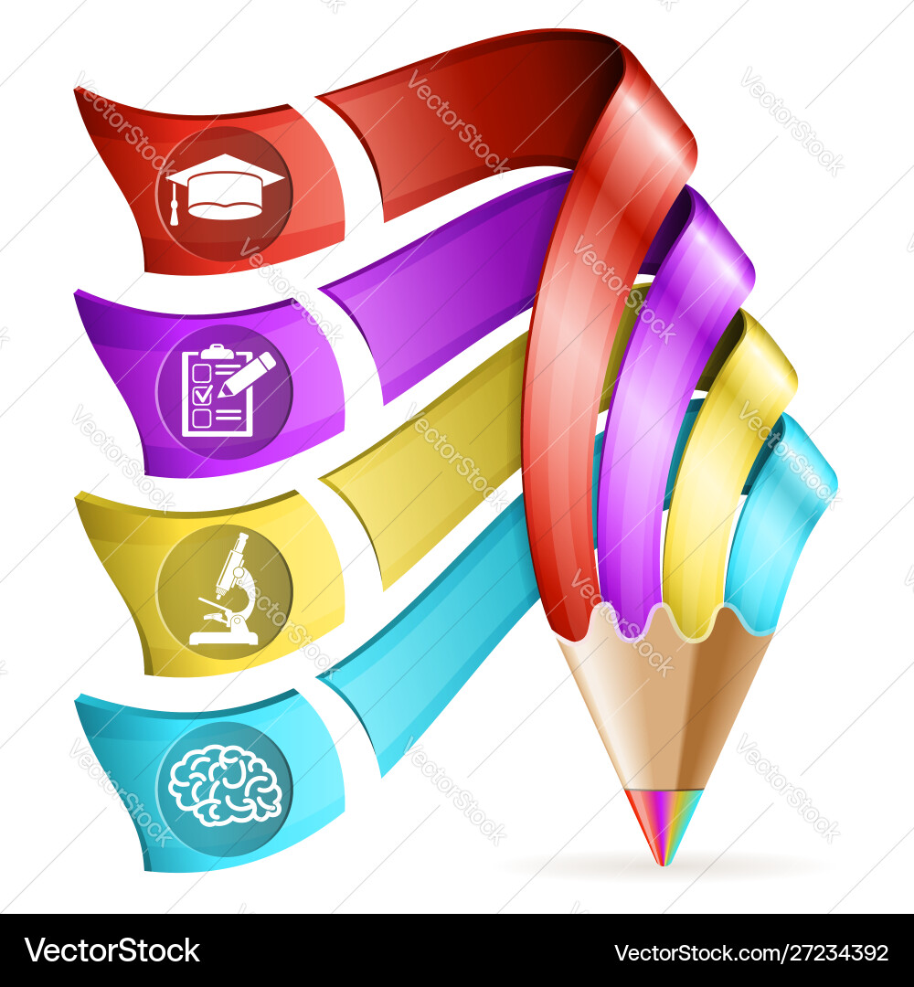 Pencil and education infographic Royalty Free Vector Image