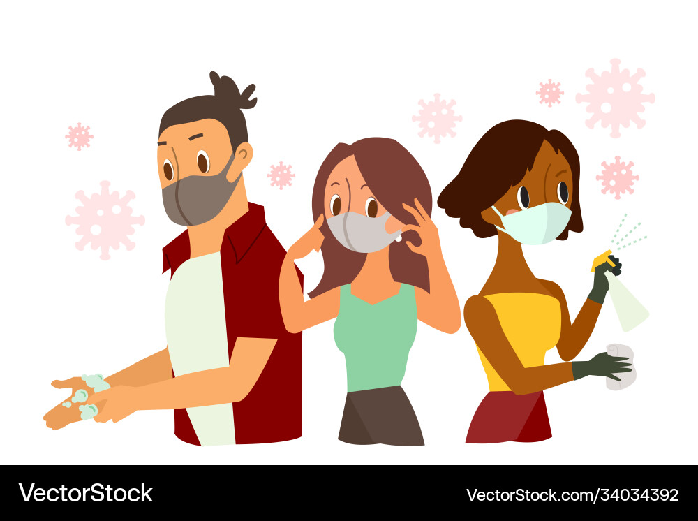 Protecting yourself from coronavirus people Vector Image