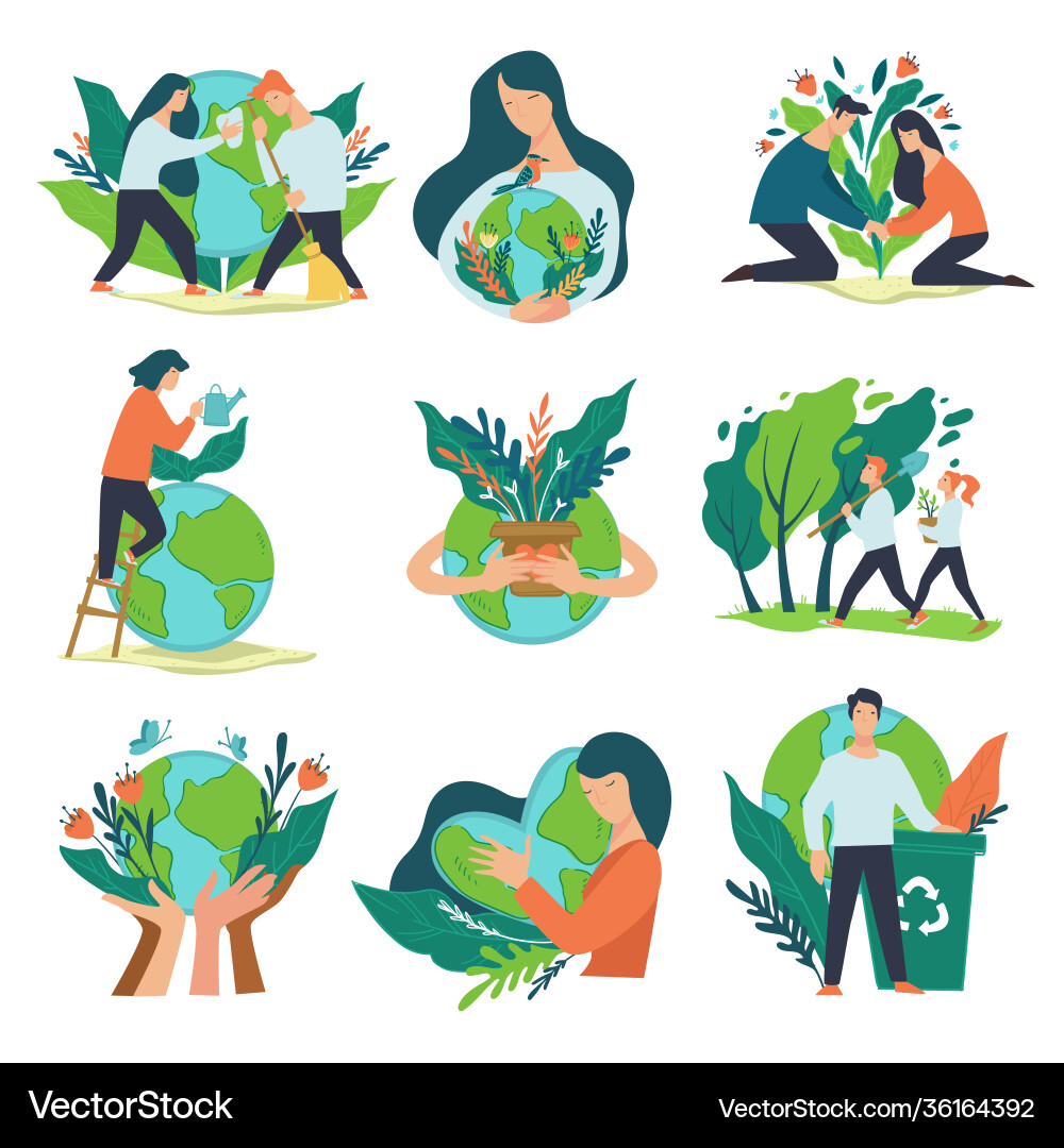 Recycling and caring for planet earth volunteering