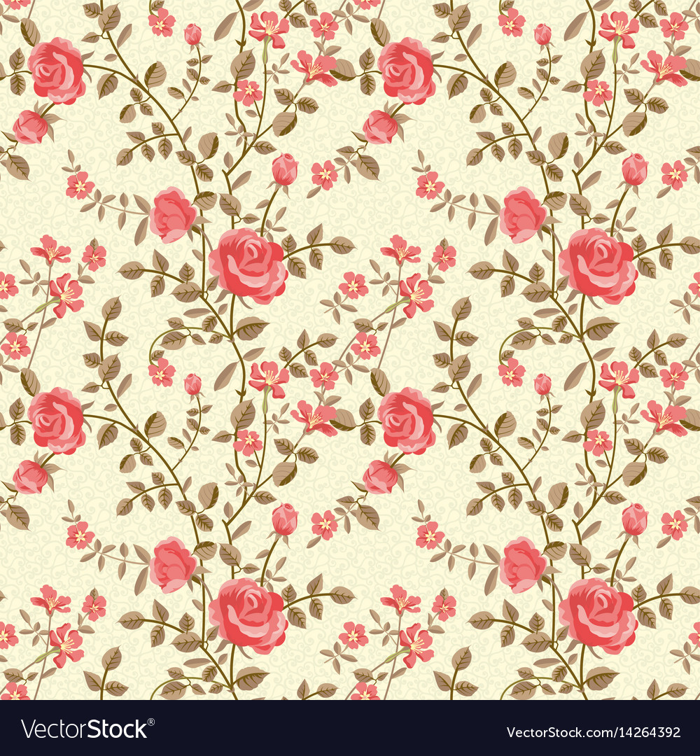 Roses pattern Royalty Free Vector Image - VectorStock