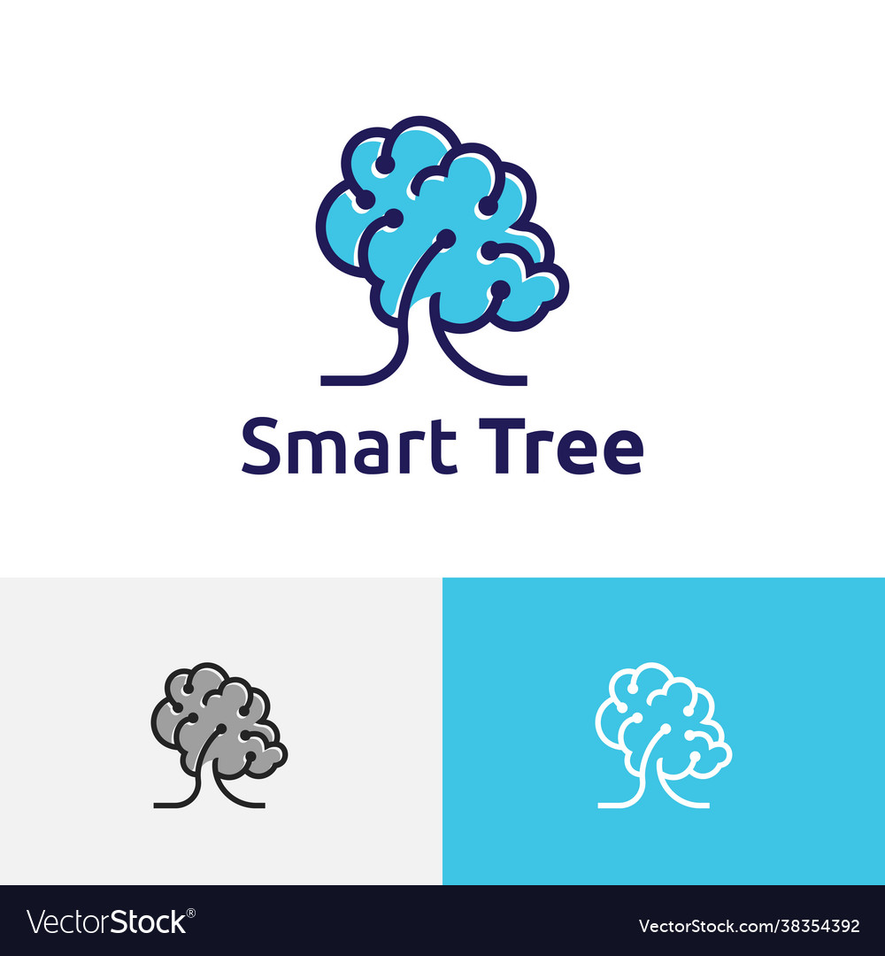Smart tree artificial intelligence brain Vector Image